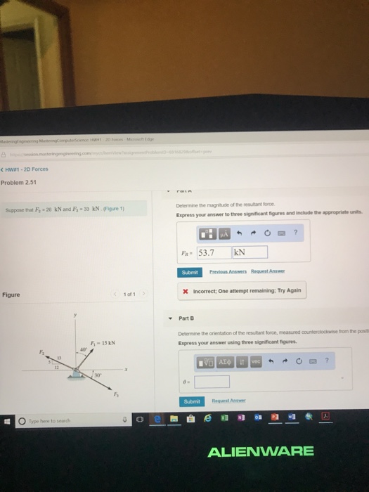 Solved 凸 Hw11-2D Forces Problem 2.51 Determine the magnitude | Chegg.com