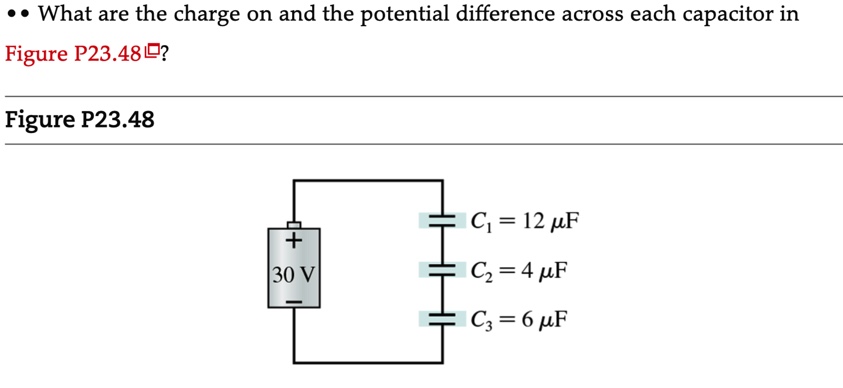 Solved - What are the charge on and the potential difference | Chegg.com