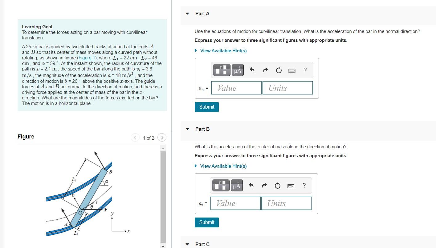 Solved Part A Use the equations of motion for curvilinear | Chegg.com