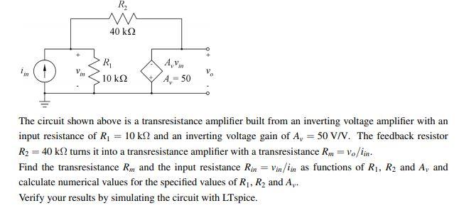 Solved R 40 k 2 1 R 10 ΚΩ 4.-50 The circuit shown above is a | Chegg.com