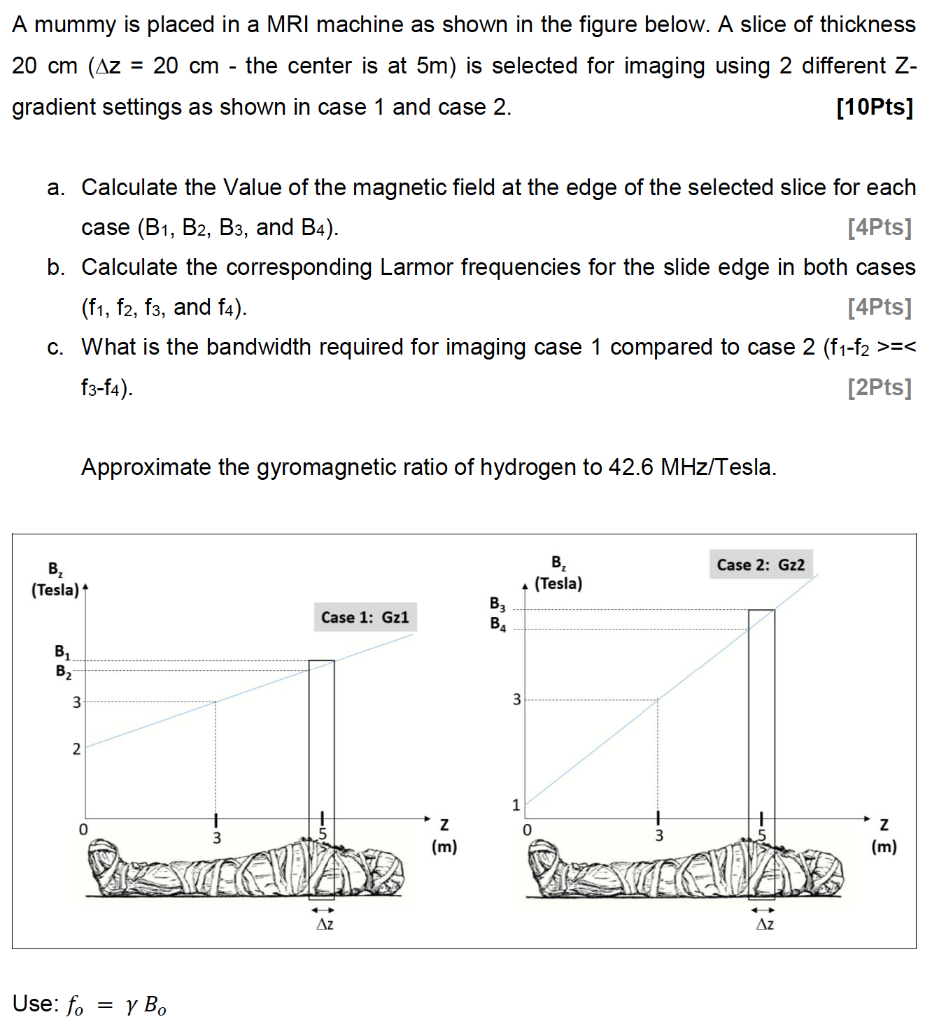 A mummy is placed in a MRI machine as shown in the | Chegg.com