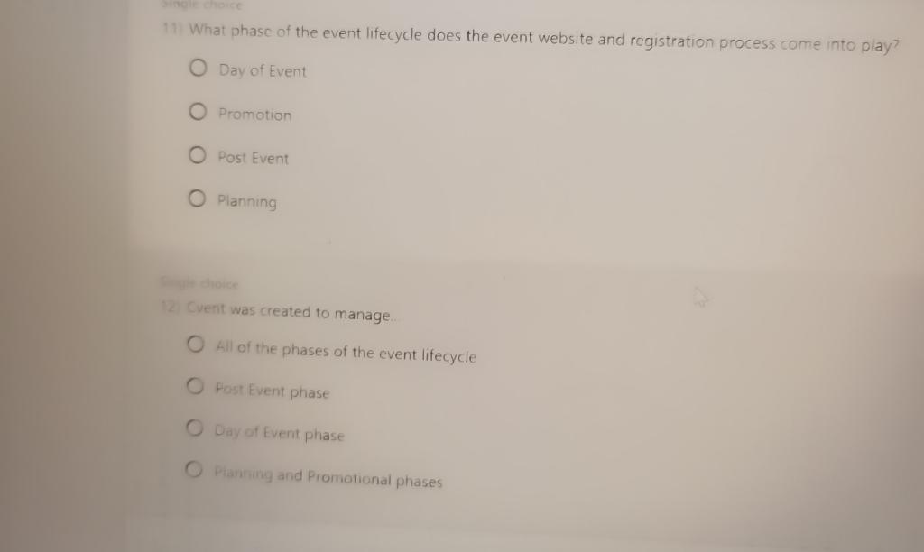 Solved Single choice 3) What are some types of events Cvent | Chegg.com