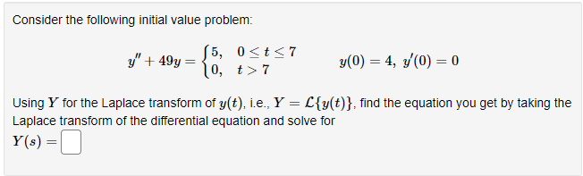 Solved Consider the following initial value problem: | Chegg.com