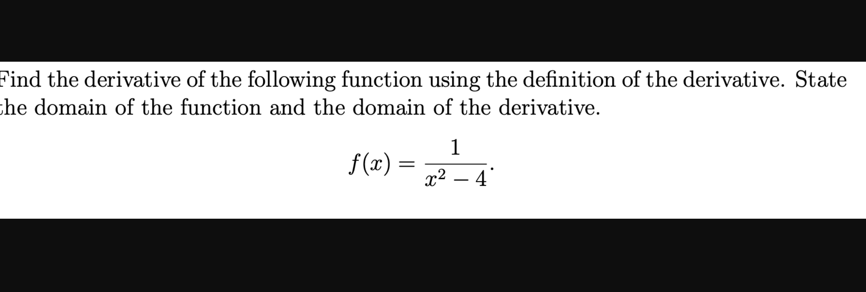 Solved Find the derivative of the following function using | Chegg.com