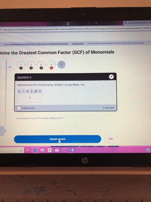 Solved mine the Greatest Common Factor (GCF) of Monomials | Chegg.com