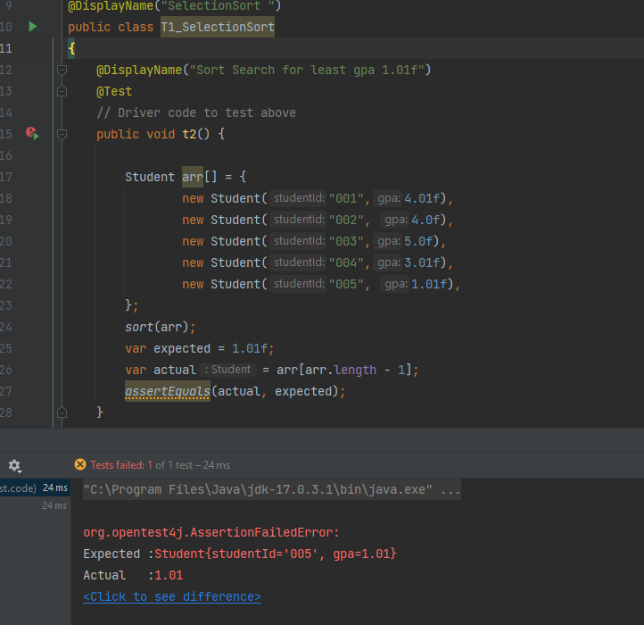 Solved blic class Student implements Comparable>{ 2 usages | Chegg.com