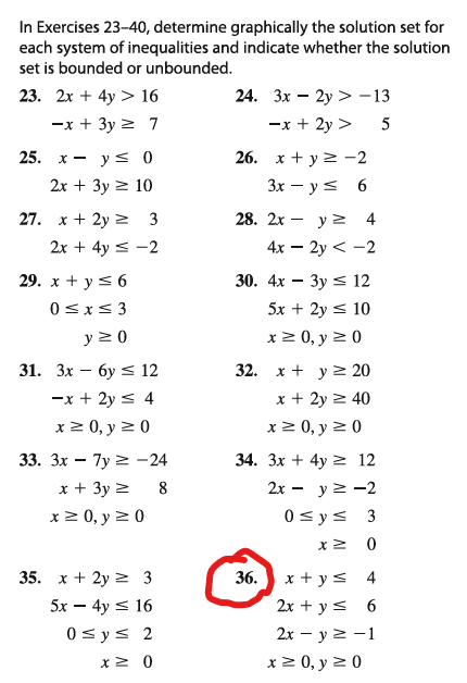 Solved X- In Exercises 23-40, determine graphically the | Chegg.com