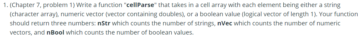 1. (Chapter 7, problem 1) Write a function | Chegg.com