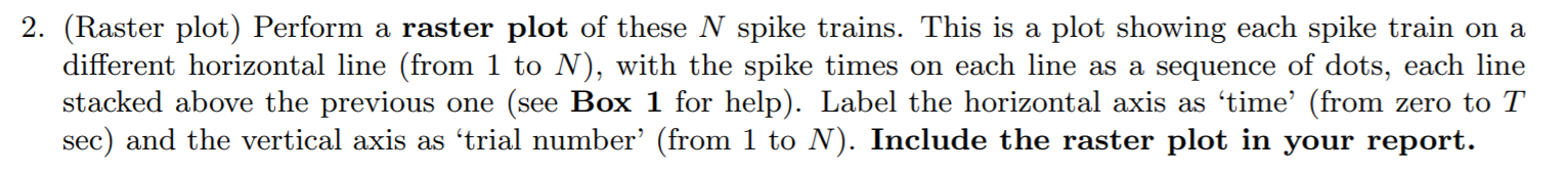 1. (Spike trains) Generate N = 50 Poisson spike | Chegg.com