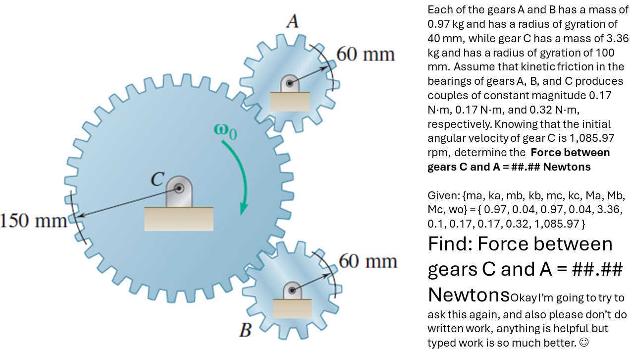 Solved Each of the gears A and B ﻿has a mass of0.97kg ﻿and | Chegg.com