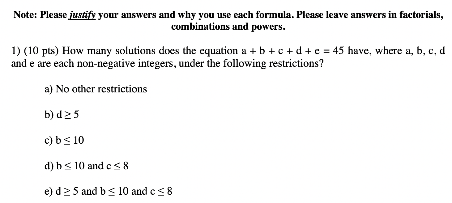Note: Please justify your answers and why you use | Chegg.com