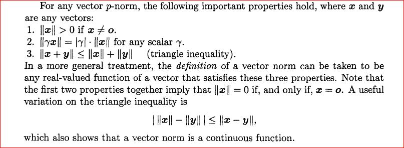 Solved 2.3.1 Vector Norms Although a more general definition | Chegg.com