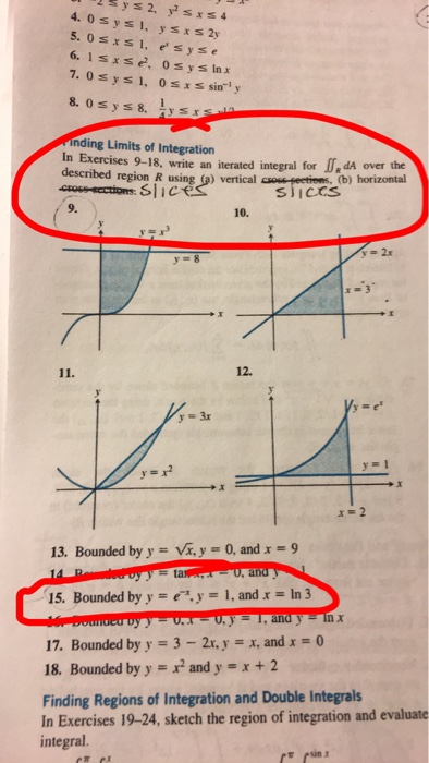 Solved nding Limits of Integration In Exercises 9-18, write | Chegg.com