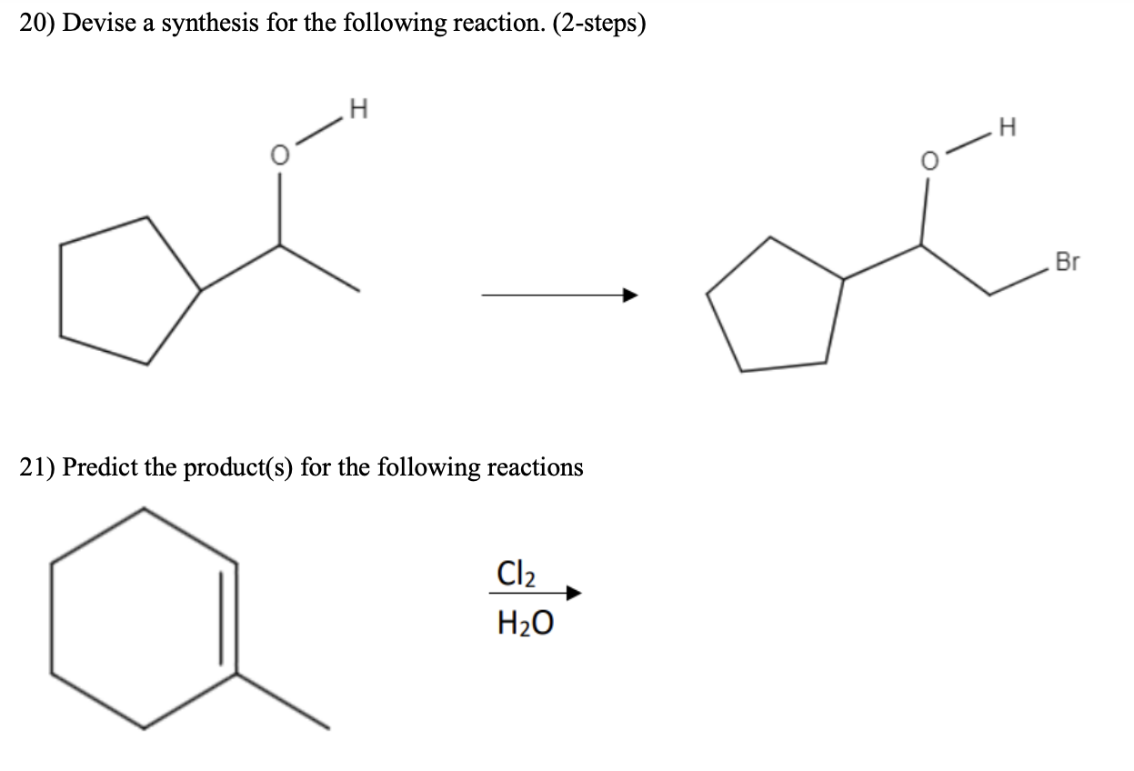 Solved 20) Devise a synthesis for the following reaction. | Chegg.com