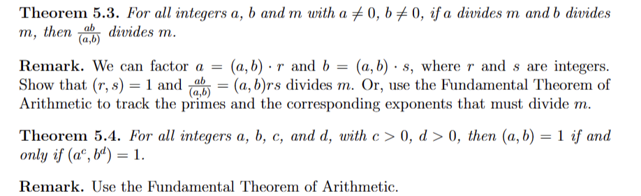 Solved Theorem 5.3. For all integers a,b and m with | Chegg.com