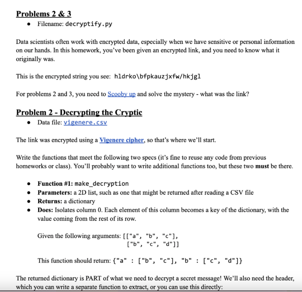 Solved Data scientists often work with encrypted data, | Chegg.com