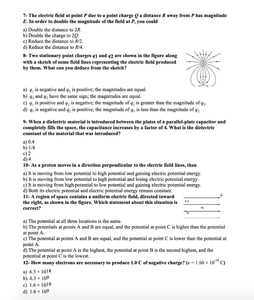 Solved 1 Select The Most Correct Answer Of The Following