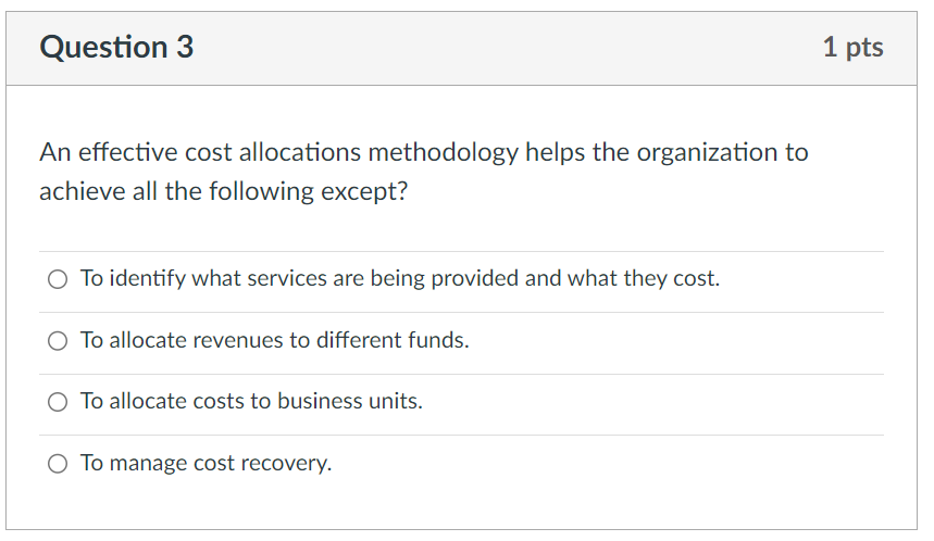 Solved An effective cost allocations methodology helps the | Chegg.com