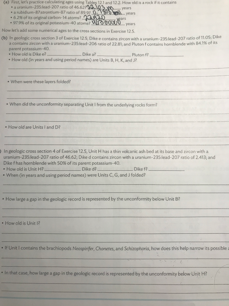 Solved years (a) First, let's practice calculating ages | Chegg.com