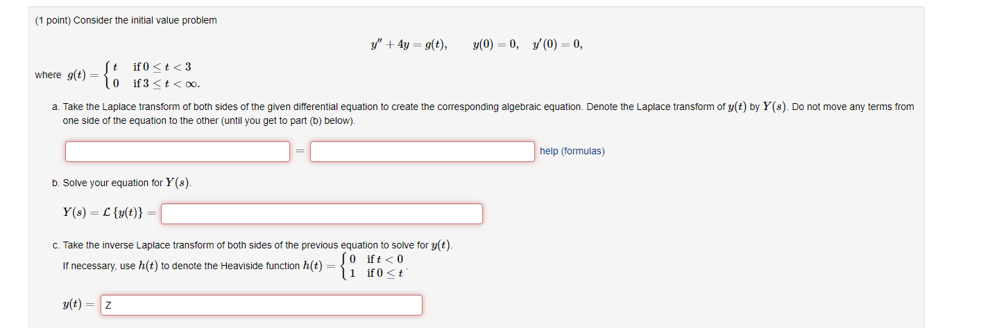Solved (1 point) Consider the initial value problem | Chegg.com