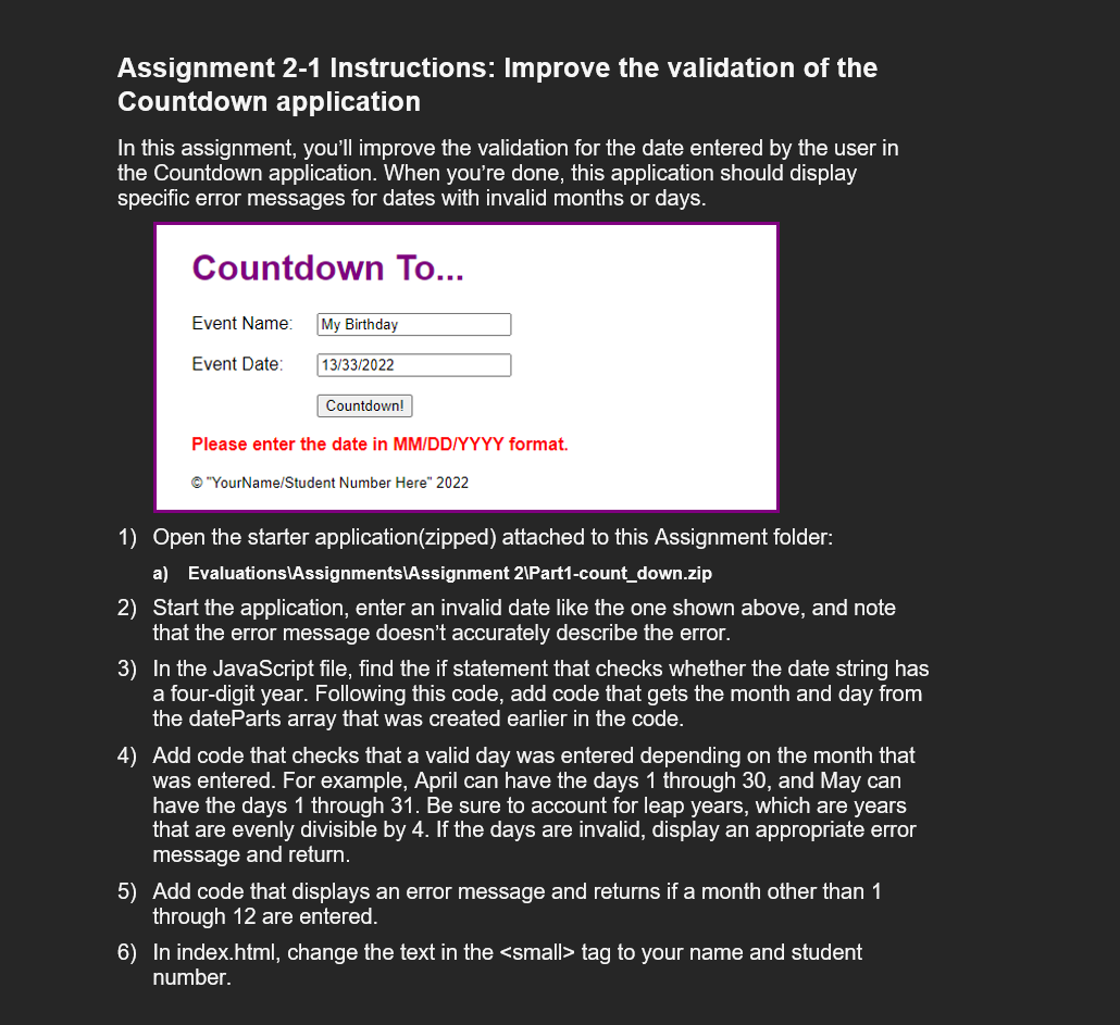 Solved Assignment 2 1 Instructions Improve The Validation 