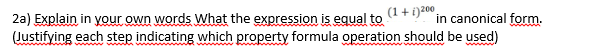 Solved 2a) Explain in your own words What the expression is | Chegg.com