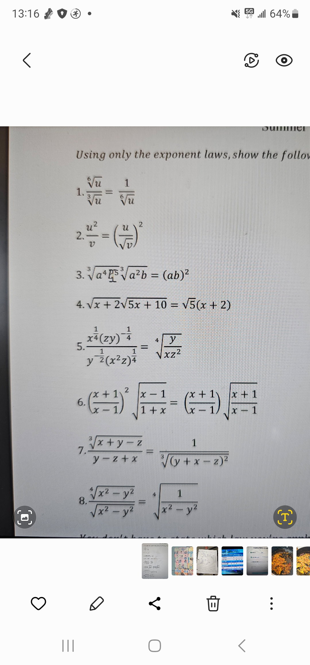 Solved Using only the exponent laws, show the follo 3u6u=6u1 | Chegg.com