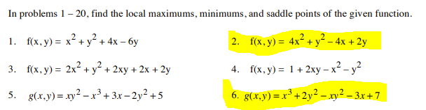 Solved In problems 1 - 20, find the local maximums, | Chegg.com