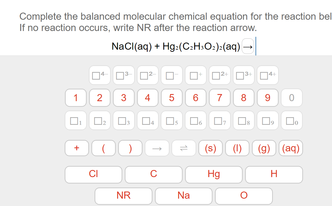 Solved Complete the balanced molecular chemical equation for | Chegg.com