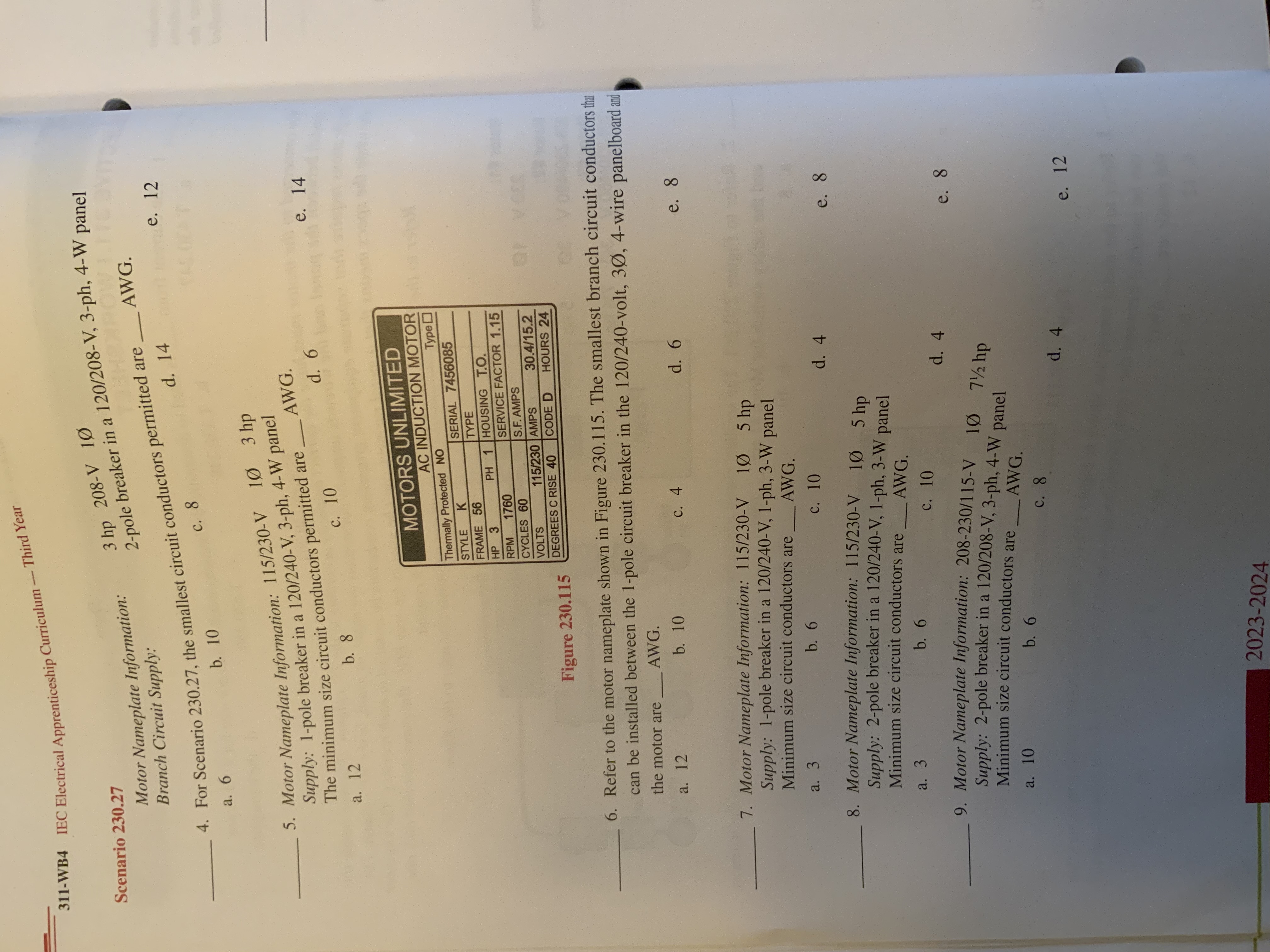 Solved 311-WB4 IEC Electrical Apprenticeship Curriculum | Chegg.com