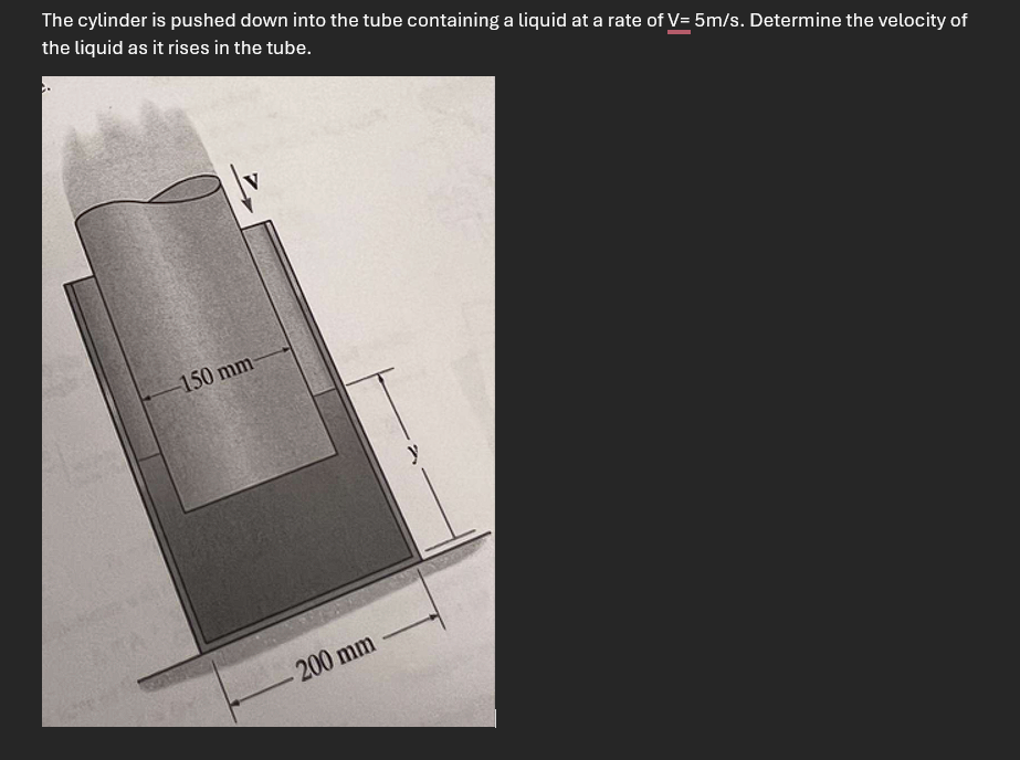 Solved The cylinder is pushed down into the tube containing | Chegg.com