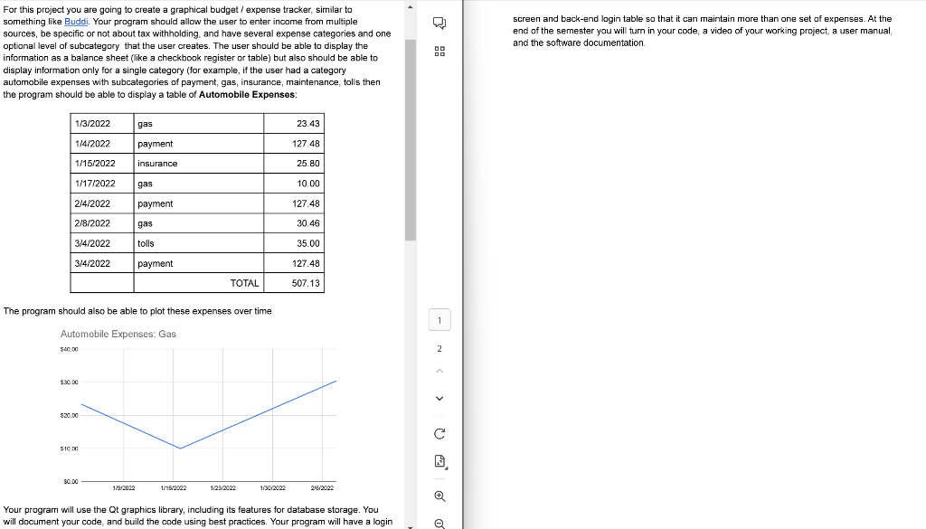 Solved For this project you are going to create a graphical | Chegg.com