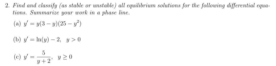 Solved Find and classify (as stable or unstable) all | Chegg.com