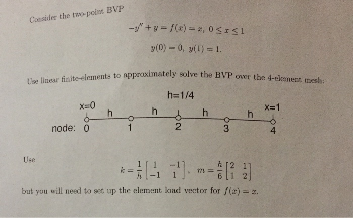 Consider the two-point BVP -y" + y = f(x) =x, o *S1 | Chegg.com