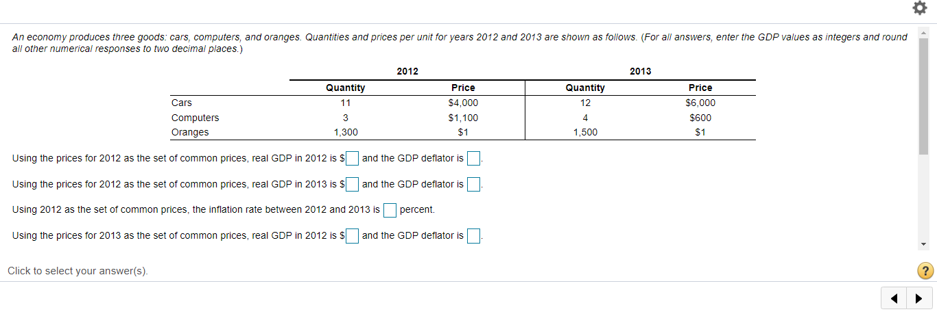 Solved o An economy produces three goods: cars, computers, | Chegg.com