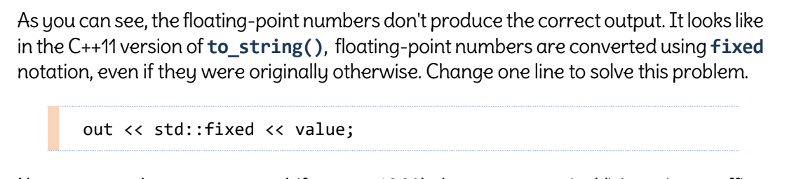 Solved Using the to_string() examples from the lesson, write | Chegg.com