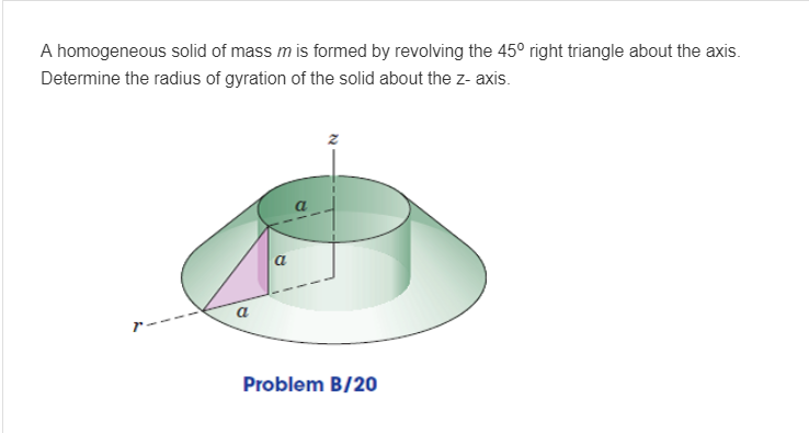 Solved A homogeneous solid of mass m is formed by revolving | Chegg.com