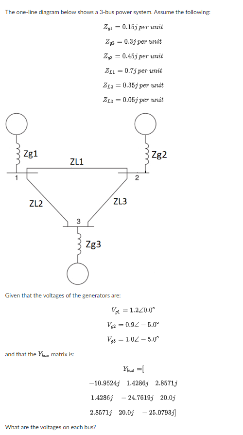 Solved The one-line diagram below shows a 3-bus power | Chegg.com