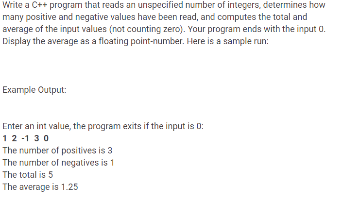 Solved Write A C Program That Reads An Unspecified Number 
