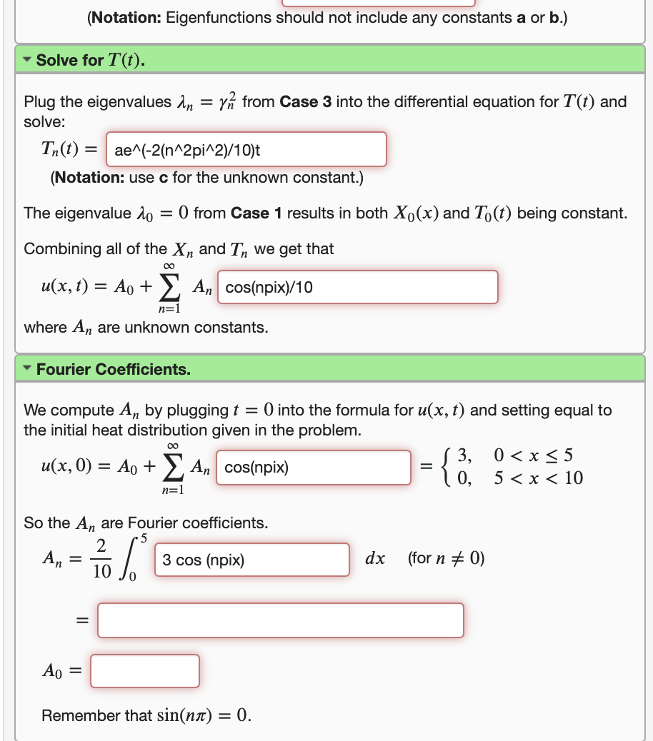 Solved (1 point) In your answers below, for the variable a | Chegg.com