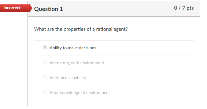 Solved What are the properties of a rational agent? Ability | Chegg.com