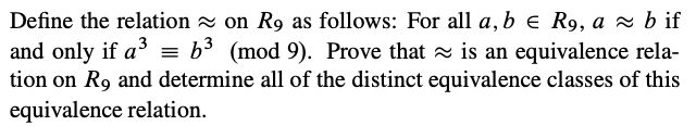 Solved Let R9={0,1,2,3,4,5,6,7,8}.Define the relation ≈ on | Chegg.com