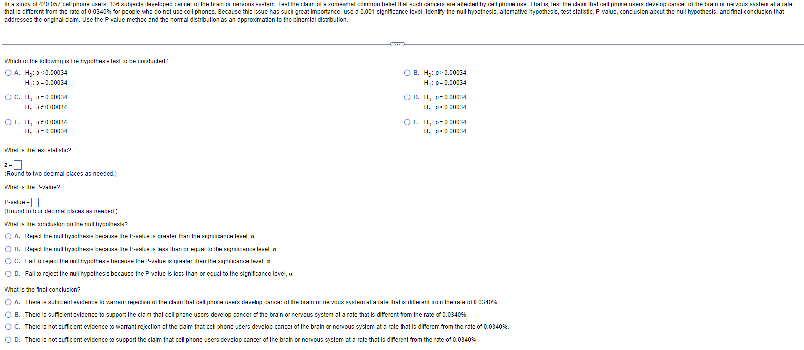 Solved addresses the original claim. Use the P-value method | Chegg.com