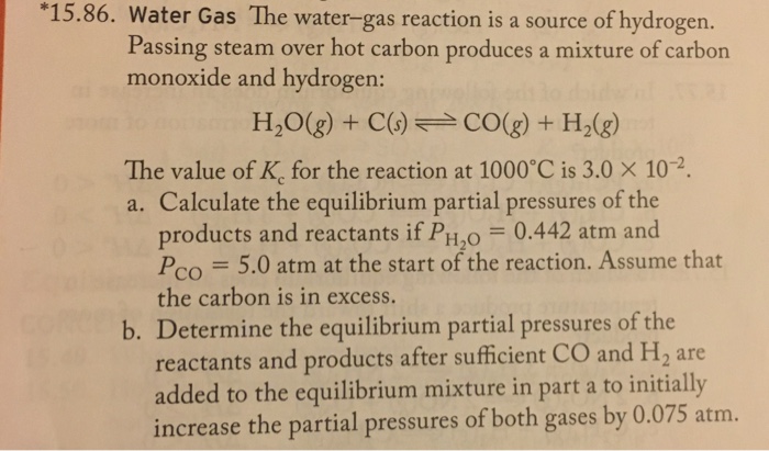 Solved Water Gas The water-gas reaction is a source of | Chegg.com