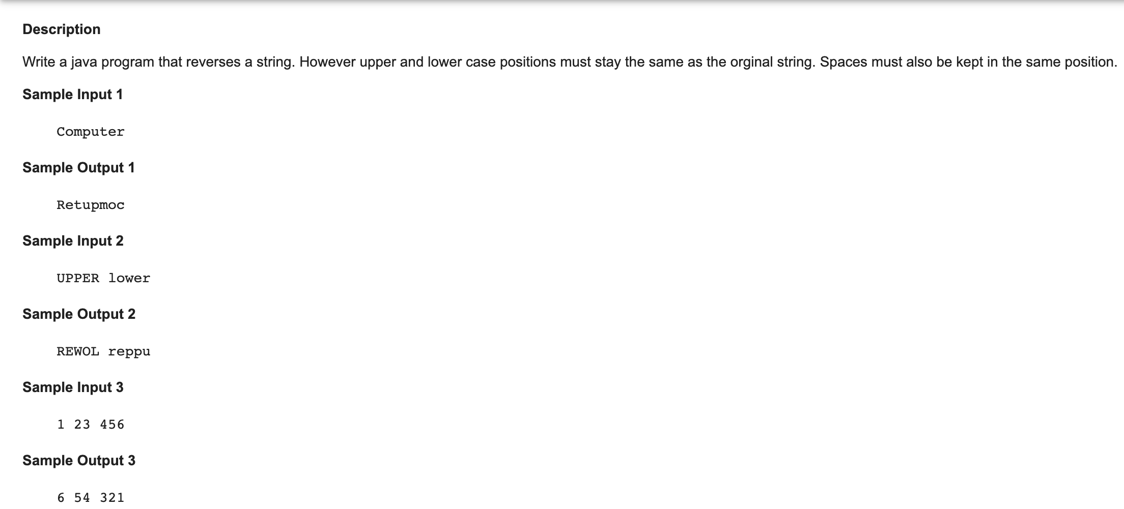 Solved Write a java program that reverses a string. However | Chegg.com