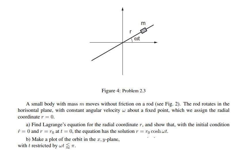 Solved Figure 4: Problem 2.3 A small body with mass m moves | Chegg.com