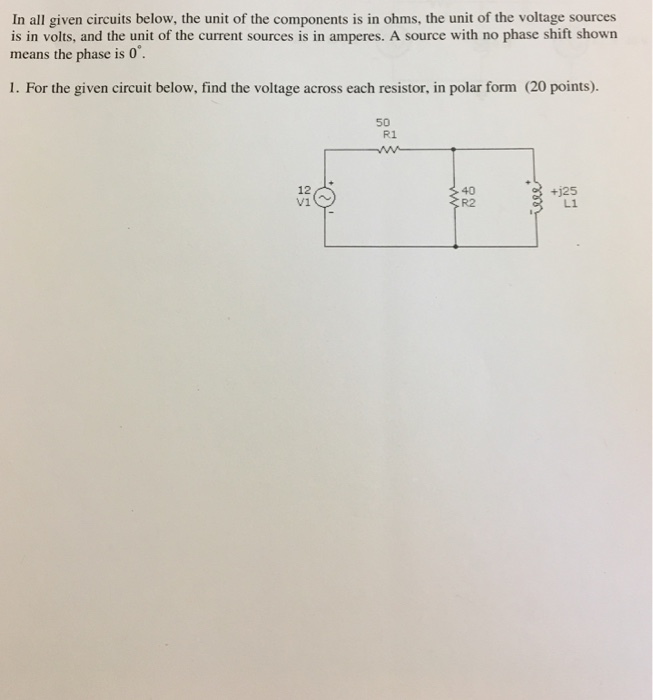 Solved In all given circuits below, the unit of the | Chegg.com