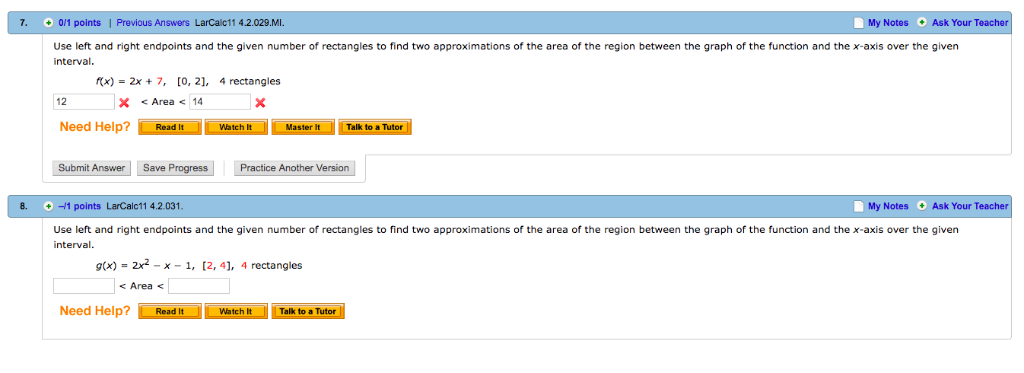 Solved Previous Answers LarCalc11 4.2.029.MI. OAsk Your | Chegg.com