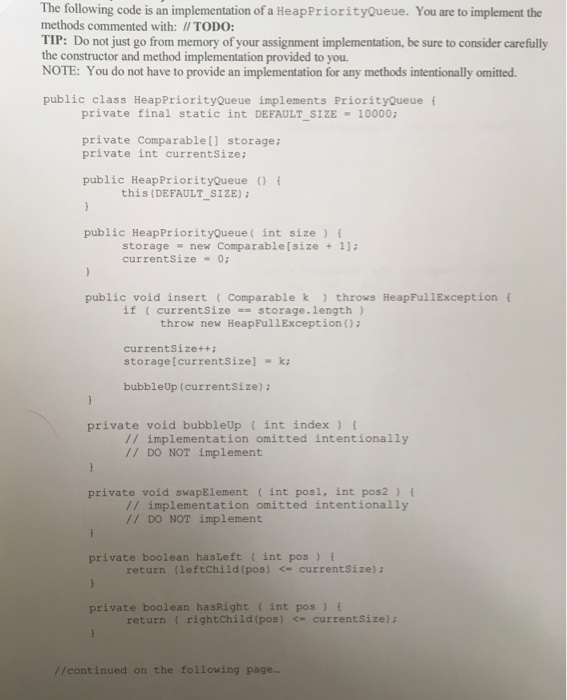 Solved The following code is an implementation of a | Chegg.com