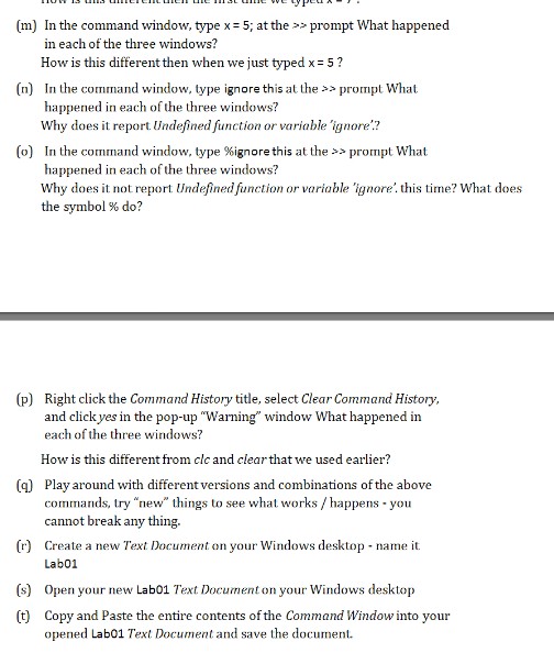 Solved 2. Opening MATLAB, accessing the Command Window | Chegg.com